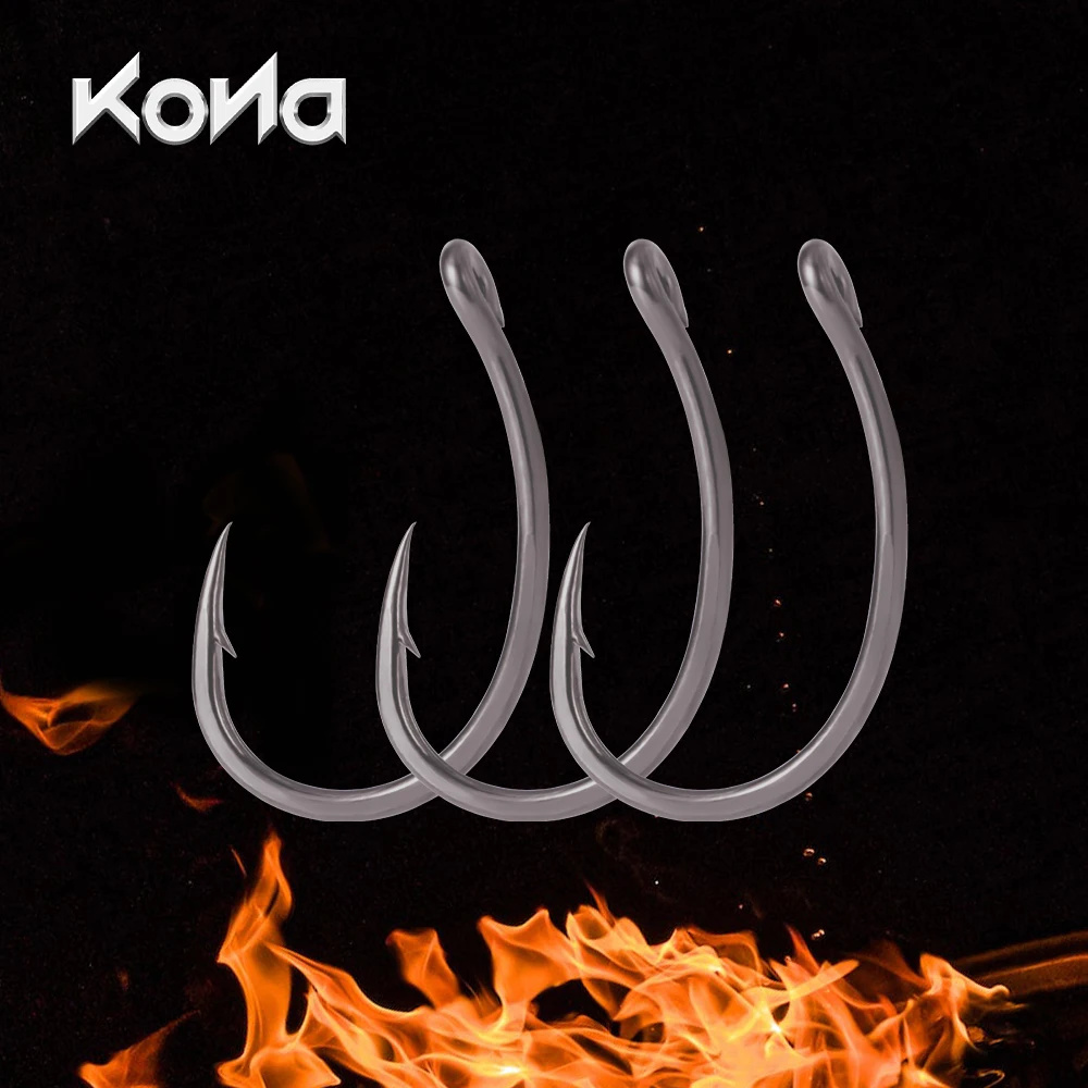 KONA-50PCS-Fishing-Carp-Hooks-PTFE-Coated-Carp-Fishing-Hooks-High ...