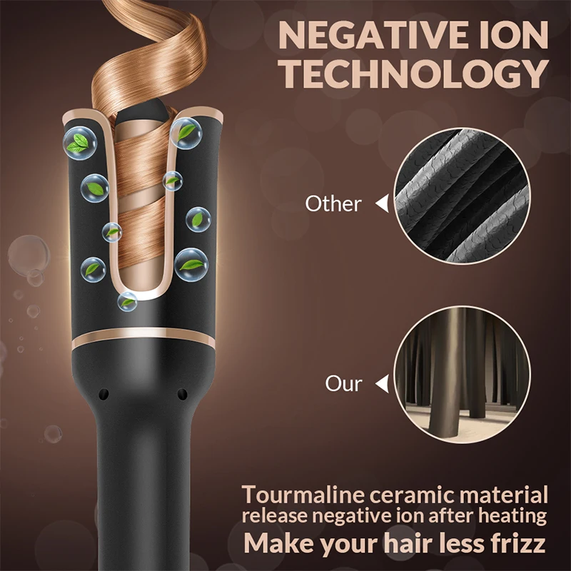 Automatic Curling Iron Electric Automatically Curly Tongs Hair Curler ...