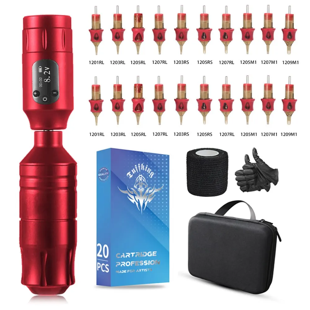 Professional-Wireless-Tattoo-Machine-Set-With-Needle-Adjustable-Speed ...