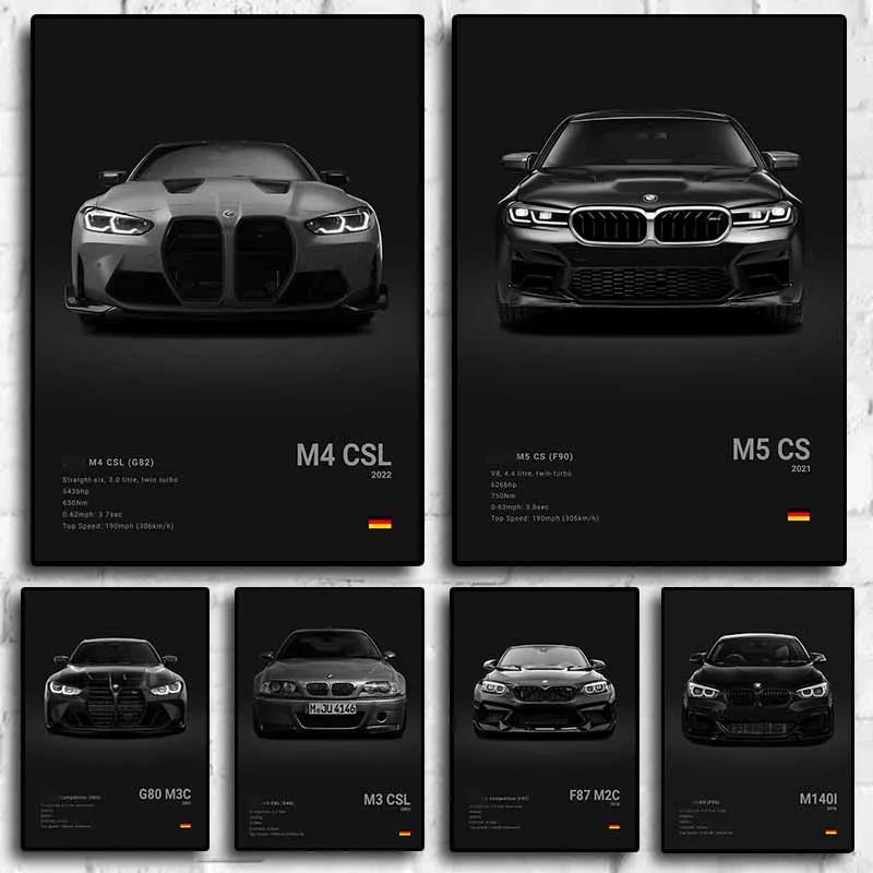 Pop-Black-and-White-Luxury-Car-Poster-Aesthetics-Supercar-Sports-Car ...