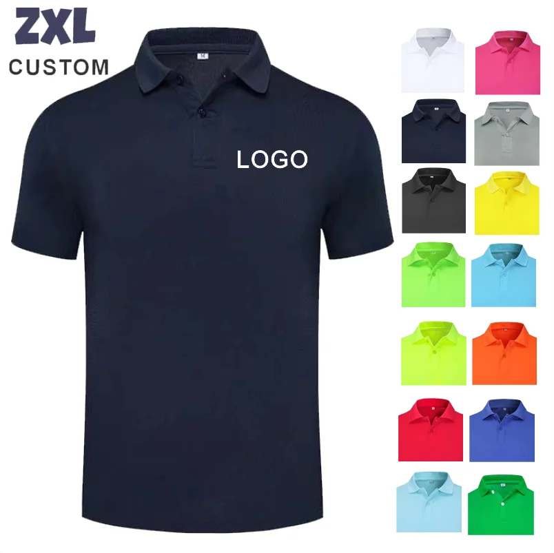 Business Work Polo shirts Multiple Sizes Solid Color Quick-drying ...