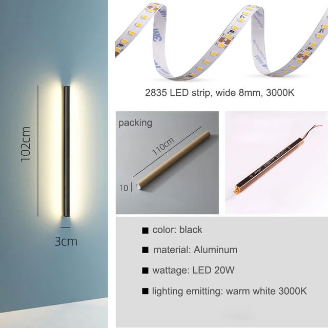 Slim Long Strip LED Wall Light - Lighting4Home