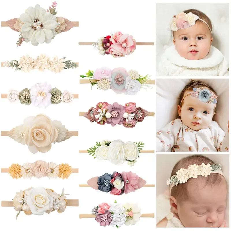 Baby-Headband-Flowers-For-Girls-Cute-Elastic-Floral-Hair-Bands-Newborn ...