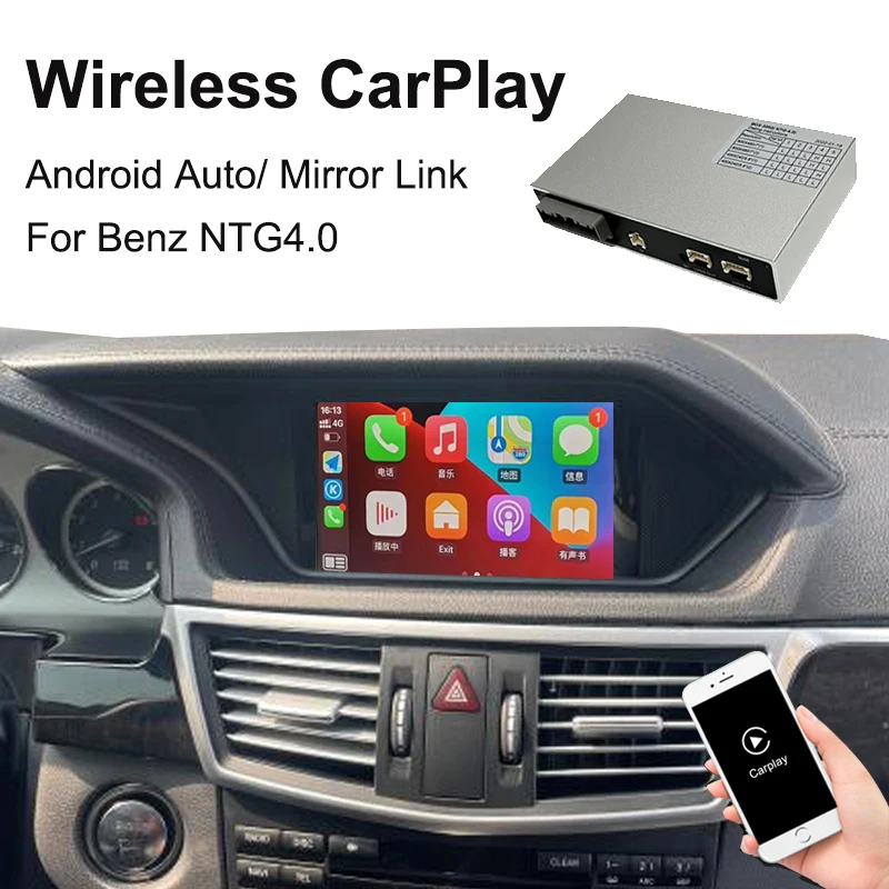 Carro para mercedes benz c w204 e w212 cls w218 glk ntg4.0 sem fio apple carplay android caixa ...