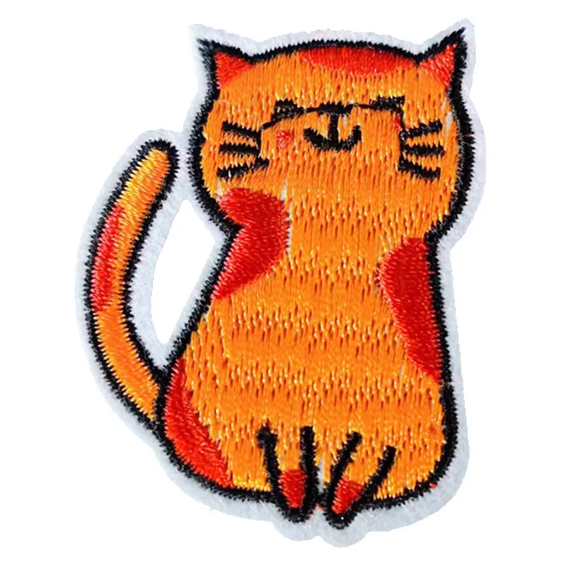 Embroidery-Fashion-Patch-Cat-Orange-Deal-with-it-Iron-on-patch-for ...