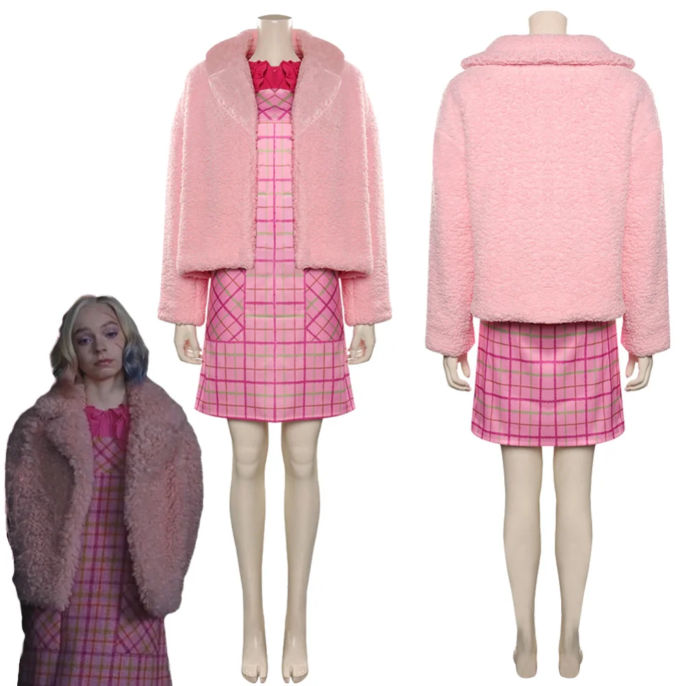 Wednesday-Enid-Sinclair-Cosplay-Costume-Pink-Dress-Top-Outfits ...