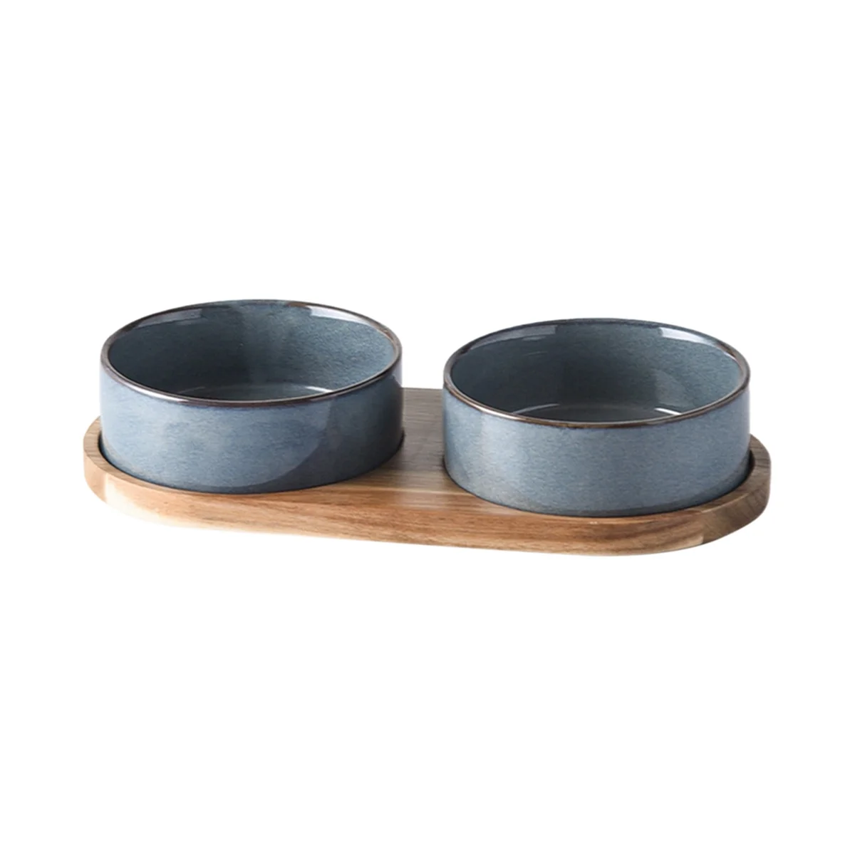 Ceramic-Pet-Bowl-with-Neck-Protective-Collar-Anti-Collision-Wooden-Tray ...