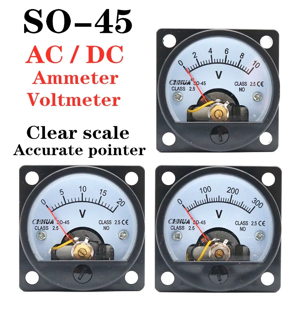 direct-Circular-pointer-meter-voltmeter-AC-Round-pointer-table-SO-45-Dc ...