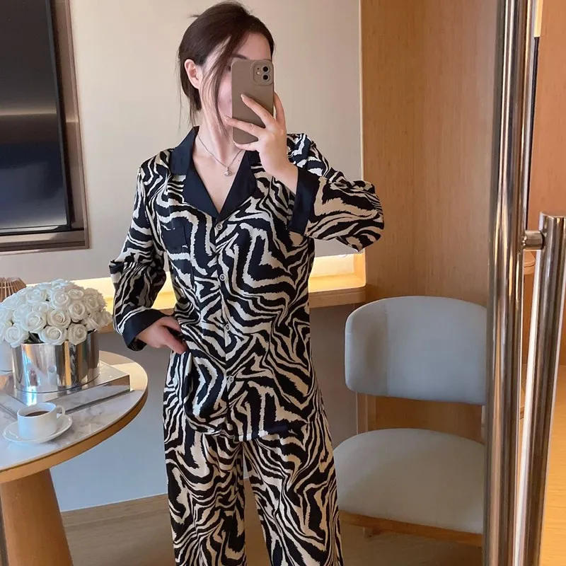 Conjunto de pijamas de satén para mujer, ropa de dormir elegante de ...