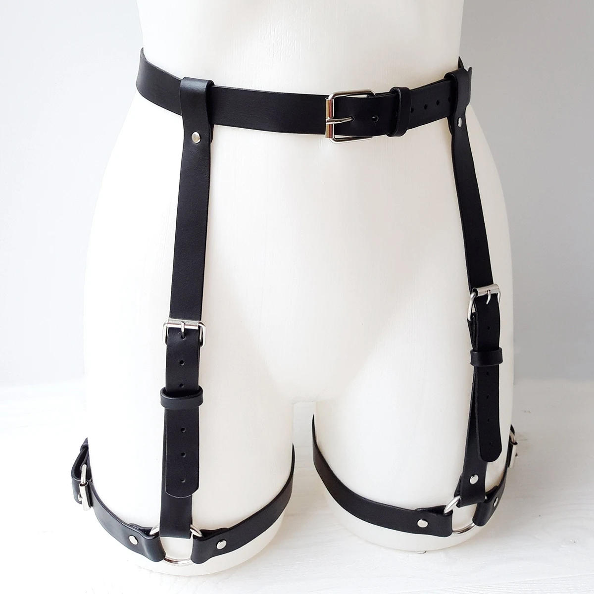 Women Adjustable PU Leather Thigh Garter Belt Leg Harness Fashion ...