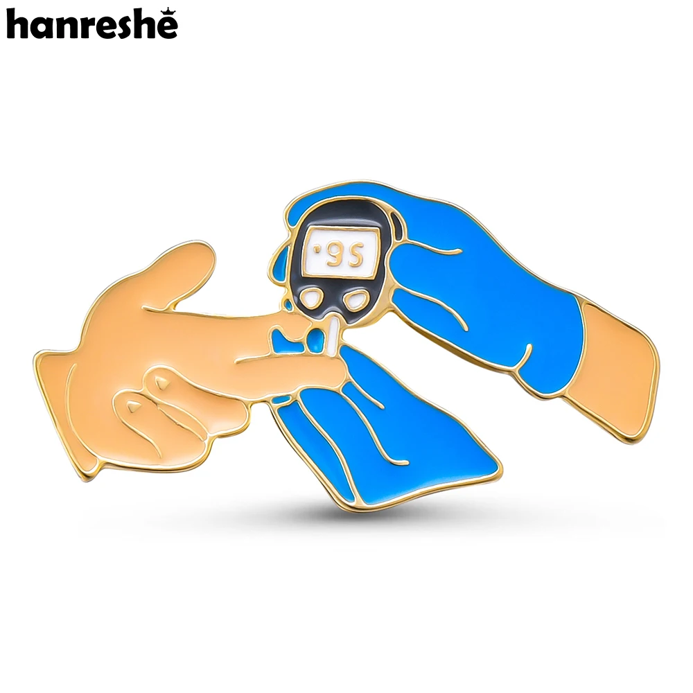 Hanreshe-Medical-Blood-Glucose-Test-Enamel-Brooch-Pin-Medicine-Physical ...