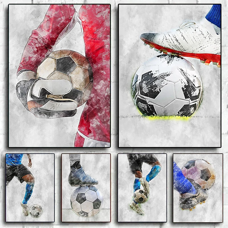 Nordic-Football-Poster-Canvas-Painting-Modern-Football-Boy-Decor-HD ...