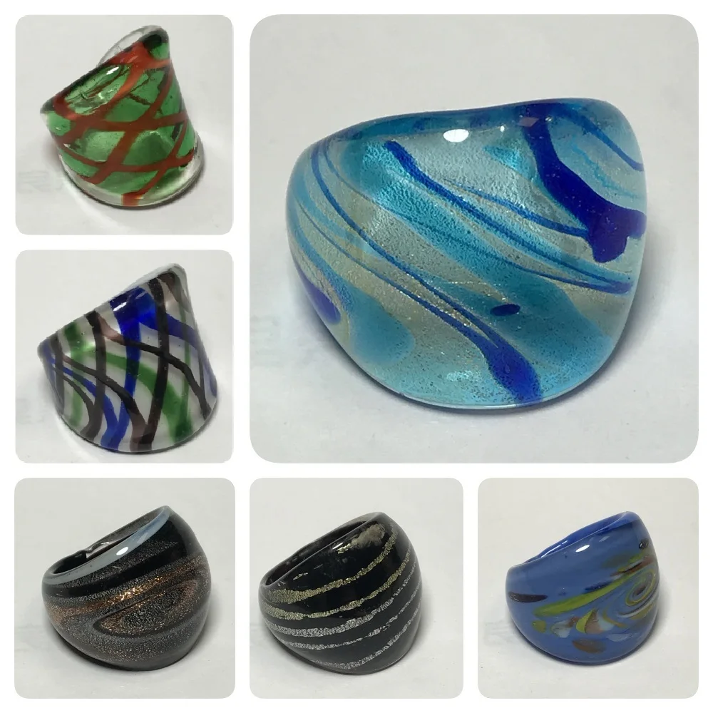 New-Murano-Glass-Rings-For-Women-Handmade-Finger-Rings-Fit-Daily-Party ...
