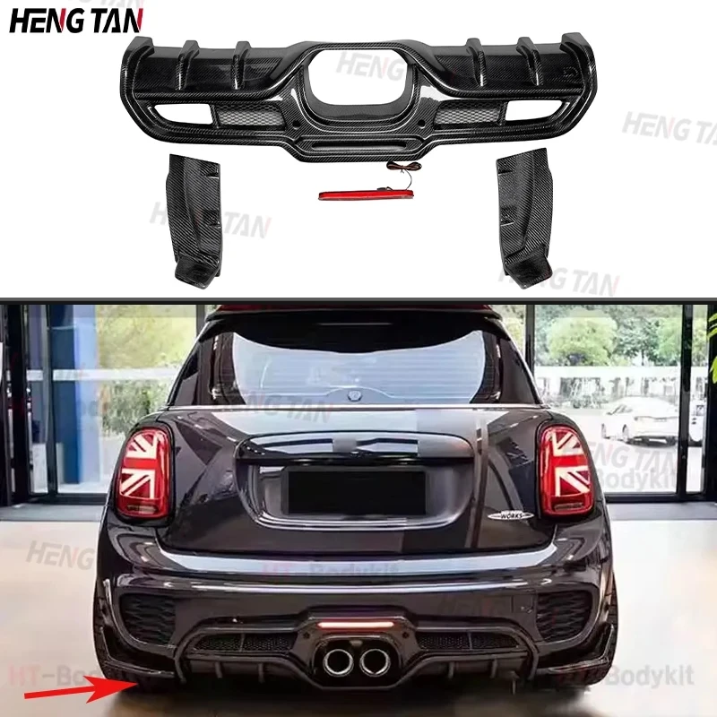 Carbon-Fiber-Car-Rear-Bumper-Lip-Diffuser-Spoiler-Parts-For-BMW-Mini ...
