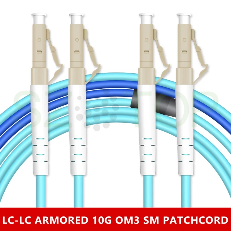 20M Armored OM3 Duplex LC SC FC ST UPC APC Patch Cord Patchcord MM DX ...