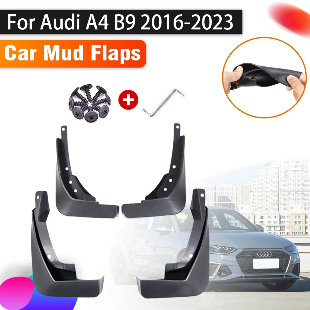 Car Mudguards For Audi A4 Accessories B9 2016 ~ 2023 Auto Mud Flaps ...