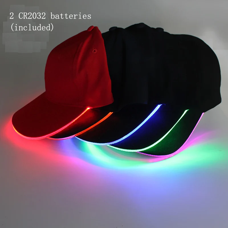 New Design LED Light Up Baseball Caps Glowing Adjustable Hats Perfect ...