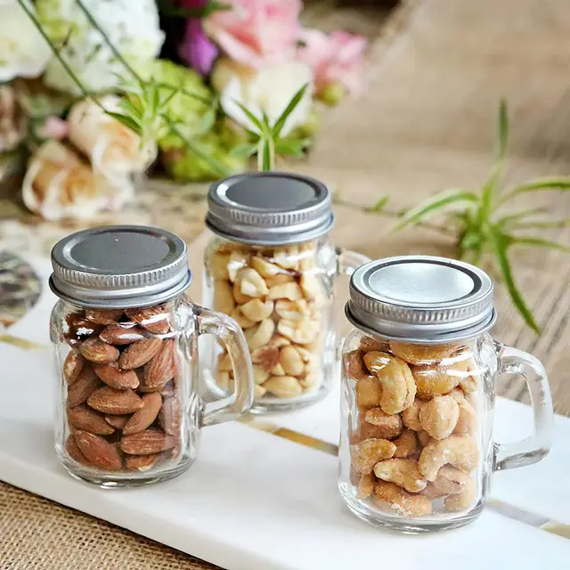 2 4Pcs 4 oz Mini Mason Jar Shot Glasses with Lids Glass Favor Jars for Drink Dessert Candle Craft AliExpress
