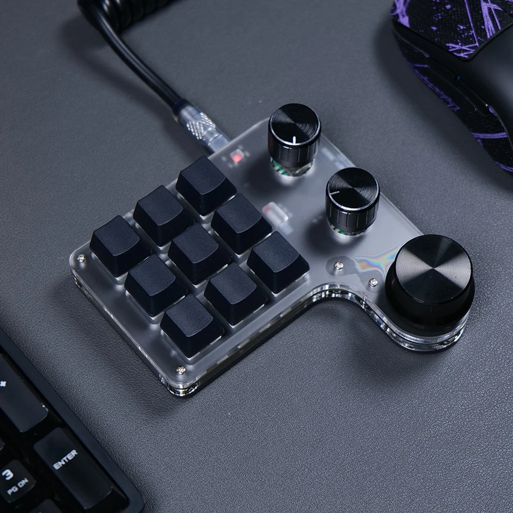 Teclado macro OSU Custom Mini RGB, teclas USB-C 9, Hotswap, 3 Knob ...