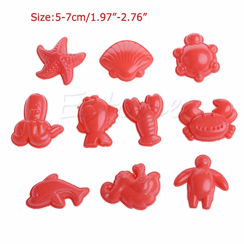 Beach Sand for PLAY Molds Toy 10pcs Sea Animal Molds Clay Moulds Random ...