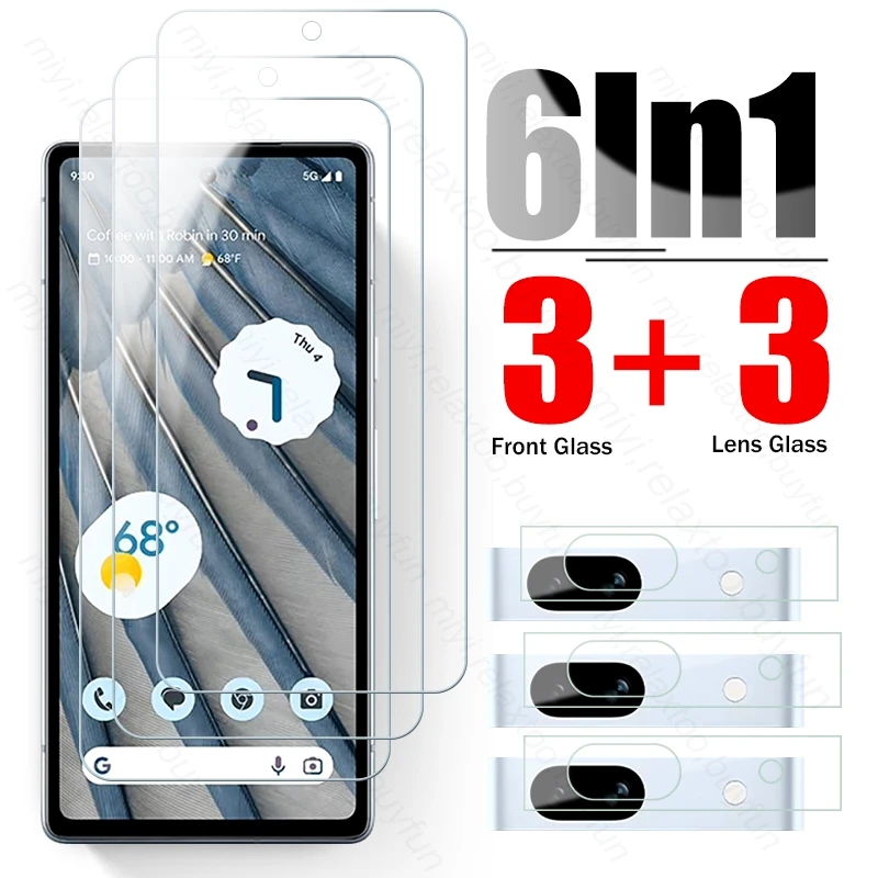 6 In 1 Tempered Glass Cover For Google Pixel 7a 6a 5G Case Screen ...