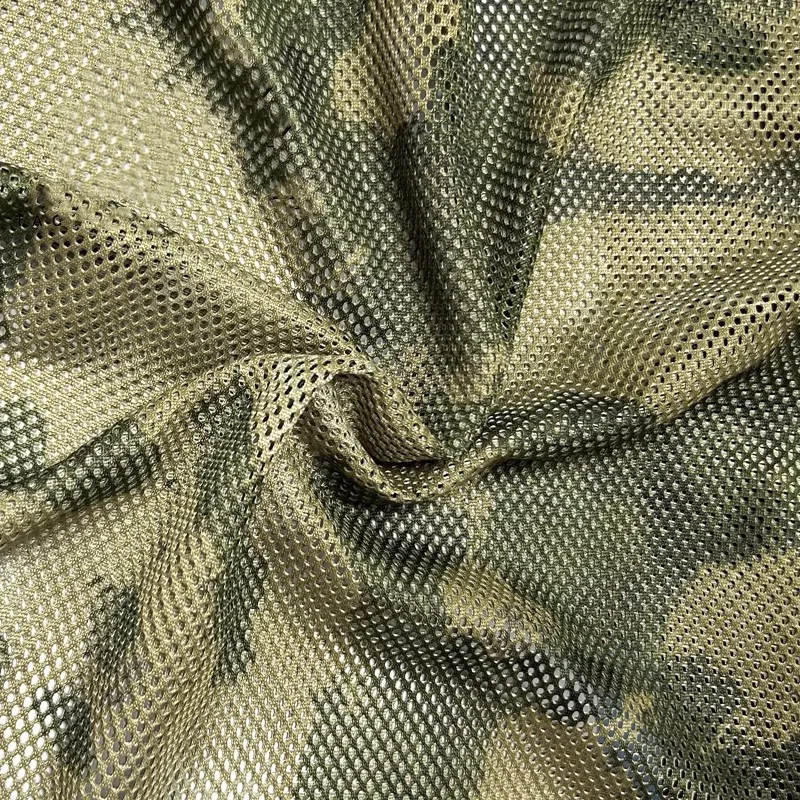 Thick Green Ruins Camouflage Mesh Fabric A-TACS FG Polyester Cloth ...