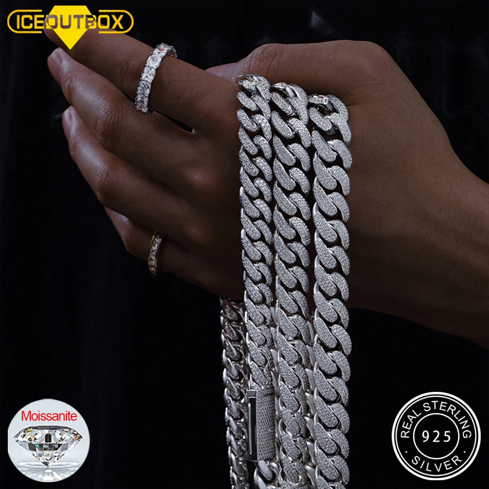 New-8-20mm-S925-Sterling-Silver-Setting-Cuban-VVS-Moissanite-Link-Miami ...