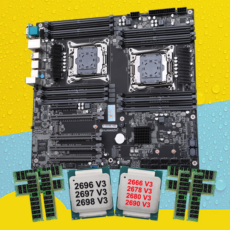 X99-16D-Motherboard-Combos-Dual-CPU-E5-2666-2698-2678-2696-V3-8-32G-RAM ...