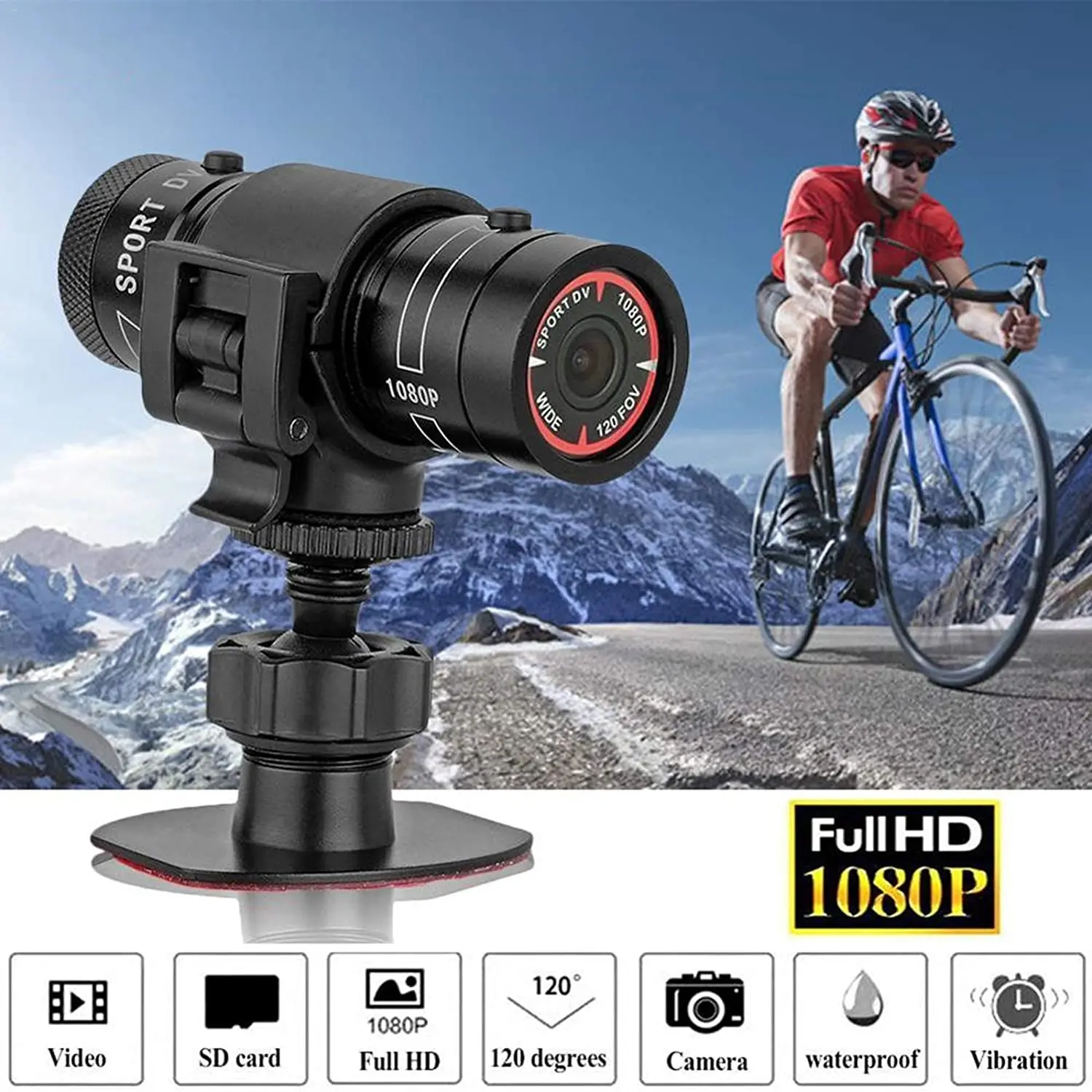 2024-F9-Action-Camera-HD-1080P-Bike-Motorcycle-Helmet-Camera-Outdoor ...