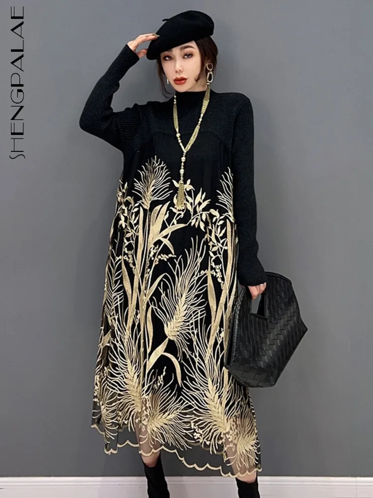 SHENGPALAE-Korean-Fashion-Elegant-Chic-Knitting-Dress-For-Women-Trend ...
