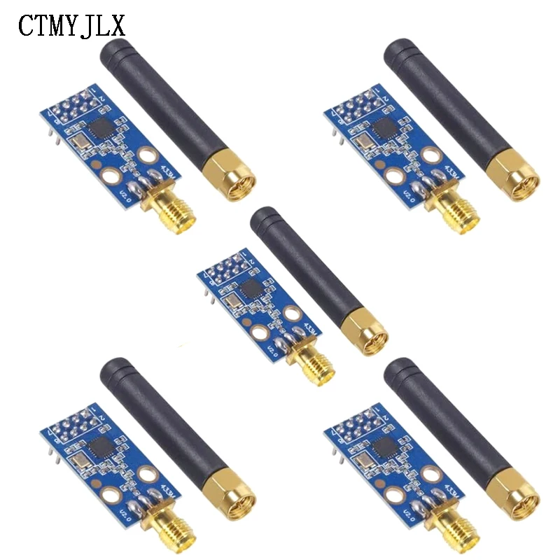 5PCS CC1101 Wireless Module With SMA Antenna Wireless Transceiver ...