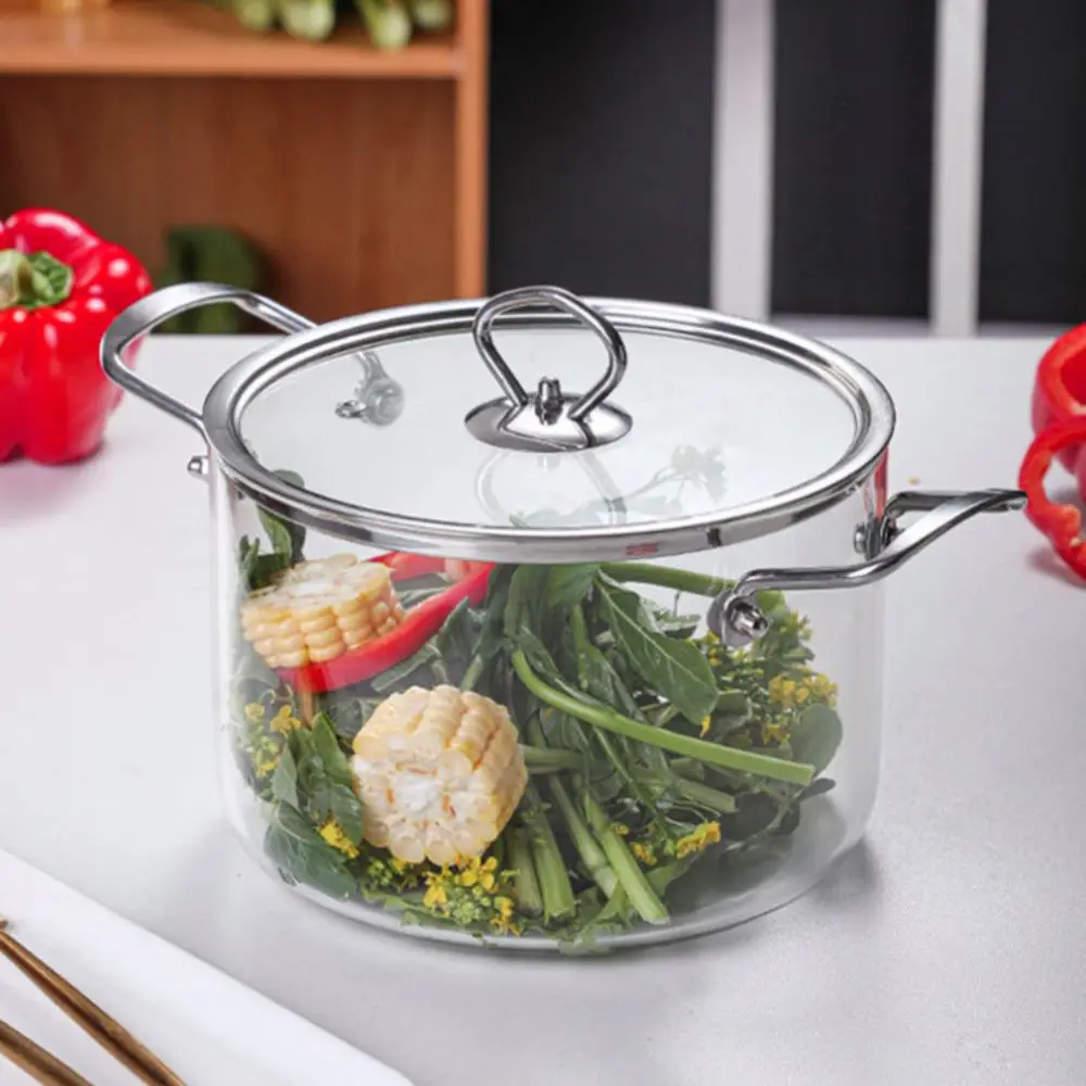 Glassware Modern High Borosilicate Glass Cooking Pot Minimalist Dual ...