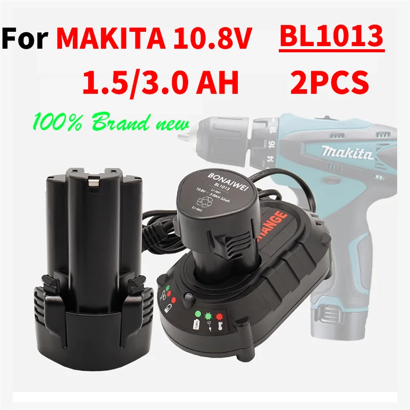 1500mAh 3000mAh 10.8V/12V BL1013 Rechargeable Li-ion Battery For Makita ...