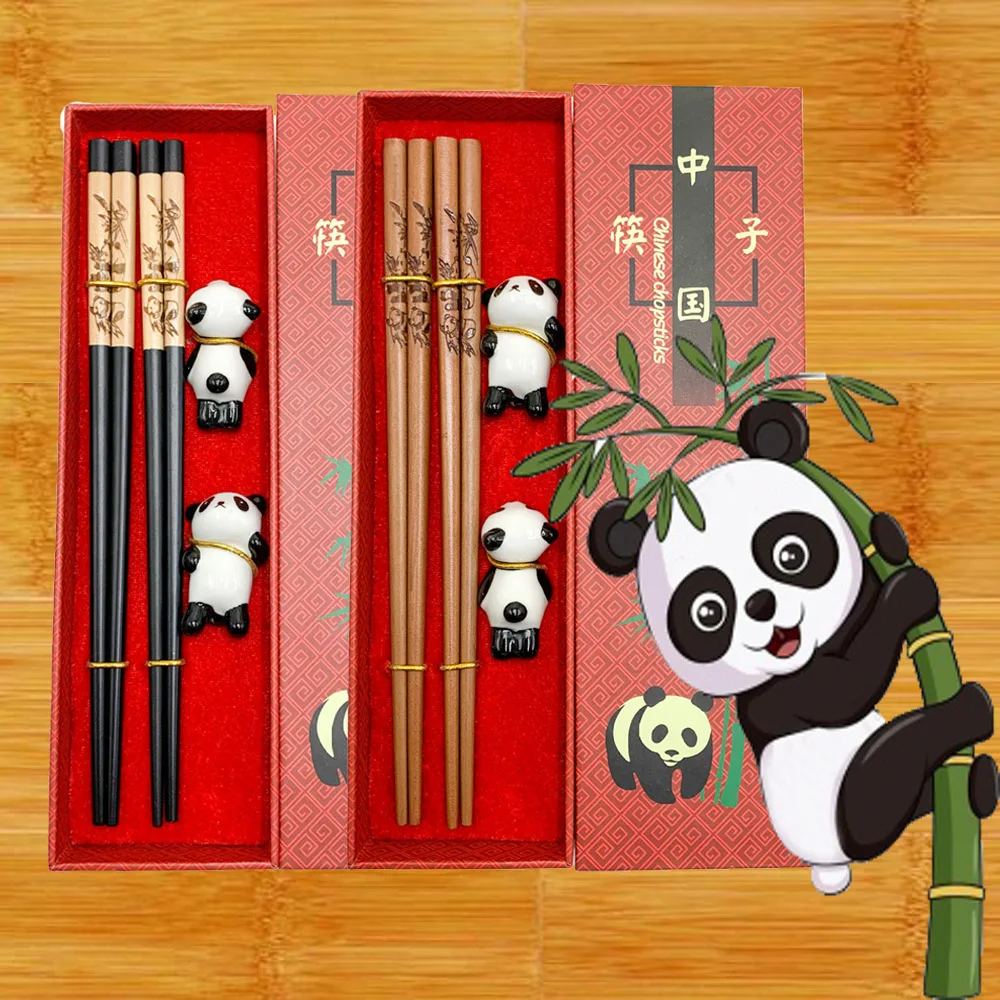 Chinese-Panda-Chopsticks-Japanese-Korean-Sushi-Solid-Wood-Chopsticks ...