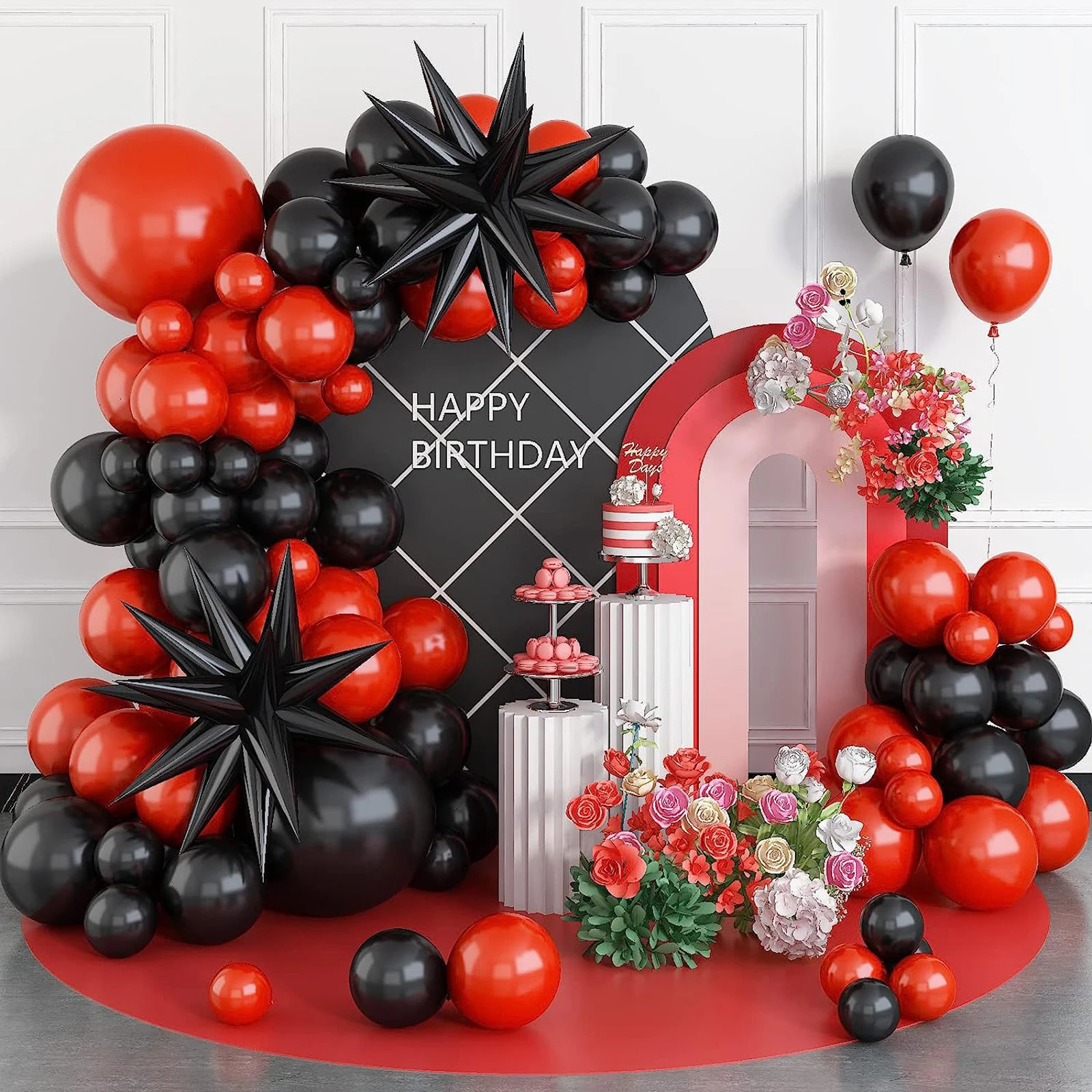 Black-Red-Theme-Wedding-Balloon-Birthday-Party-Decoration-Set-Men-s ...