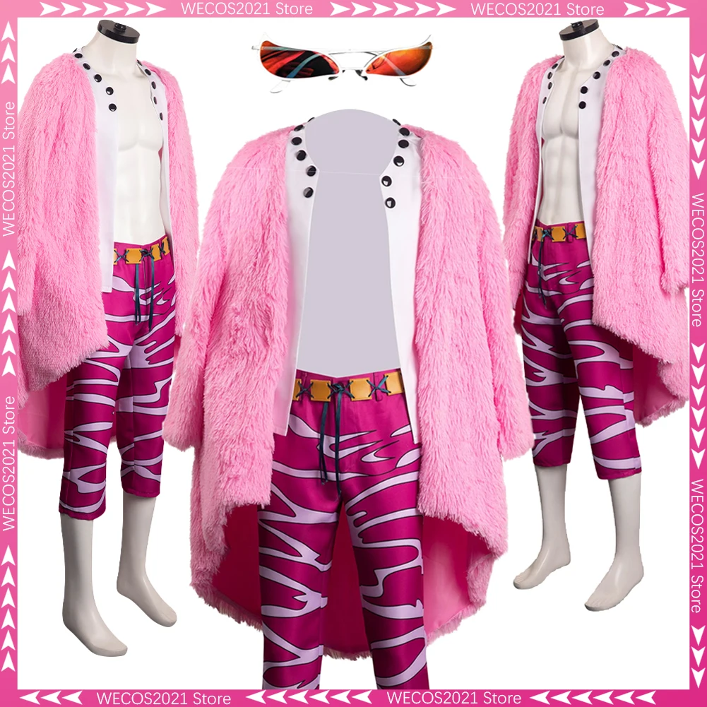 Disguise Donquixote Doflamingo Cosplay Eyeglass Anime Pirate Costume ...