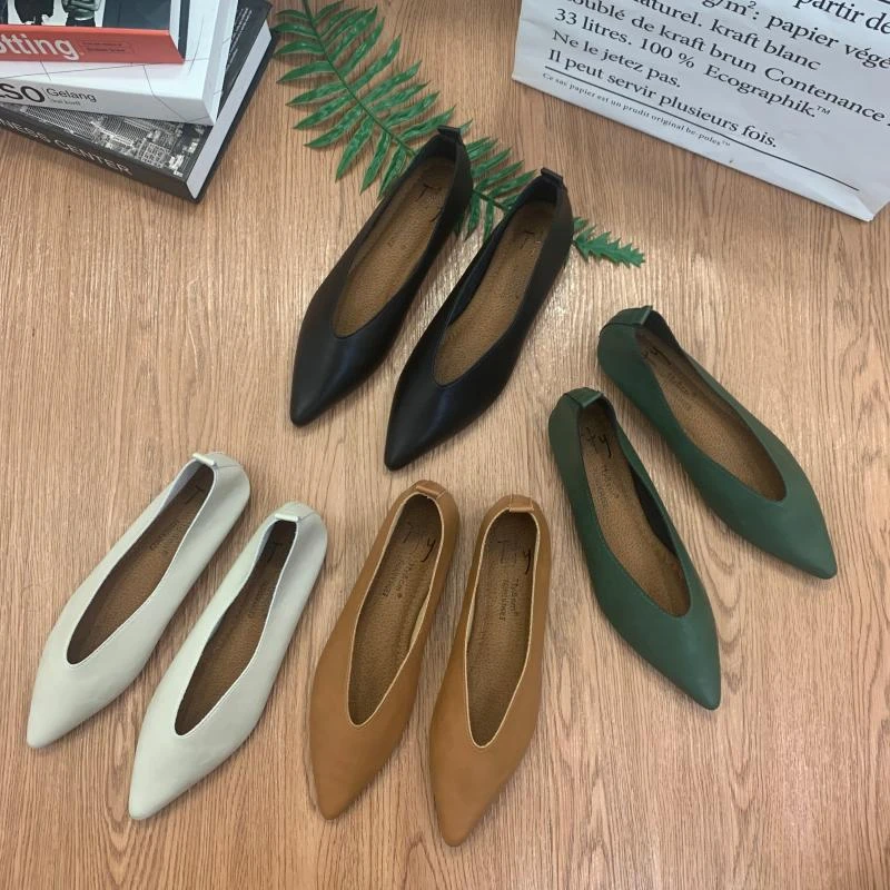 XGRAVITY Top Quality Princess Flats Women Flat Shoes Vintage Deep V ...