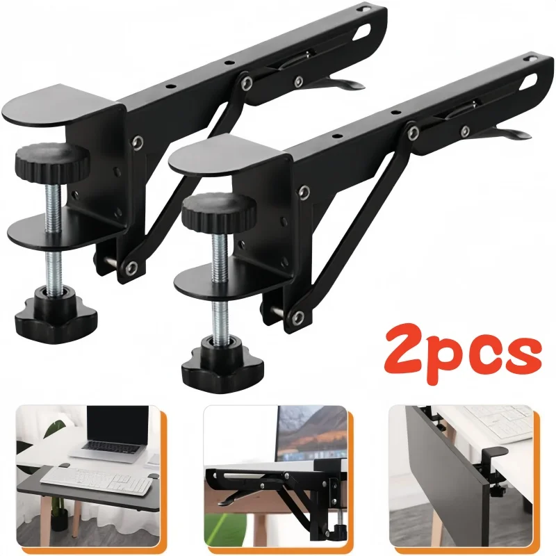 2Pcs/Set L-shaped Foldable Desktop Bracket Heavy-duty Punch-free Space ...