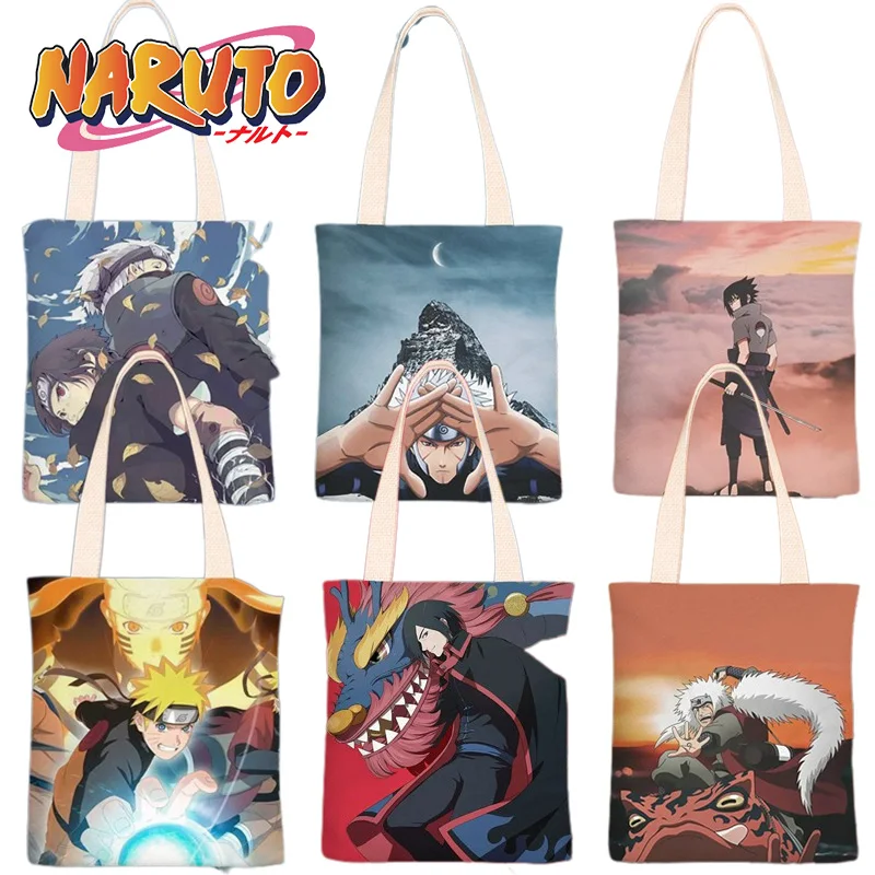 Naruto-Cool-Canvas-Tote-Bag-Sasuke-Kakashi-Grocery-Handbag-Foldable ...
