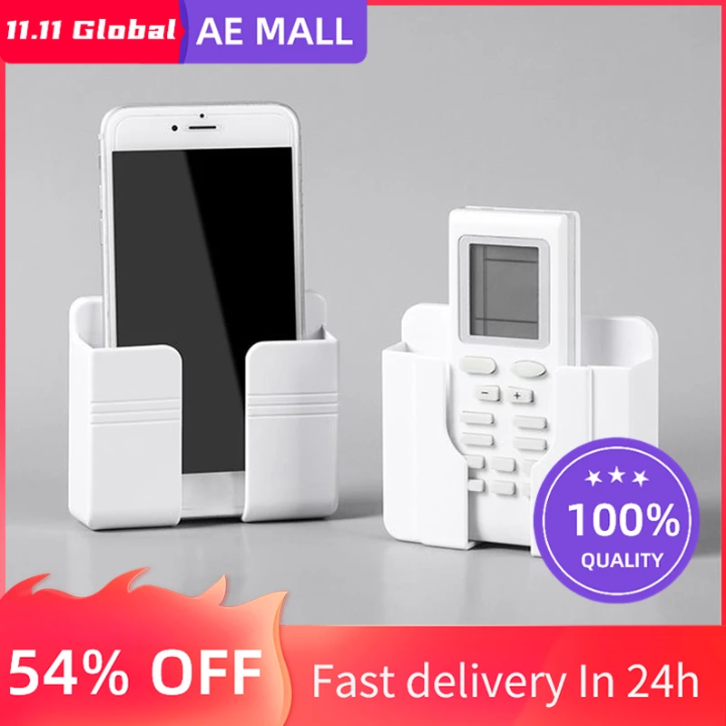 Wall Mounted Electronics Remote Controller Holder Phone Charging Holder ...