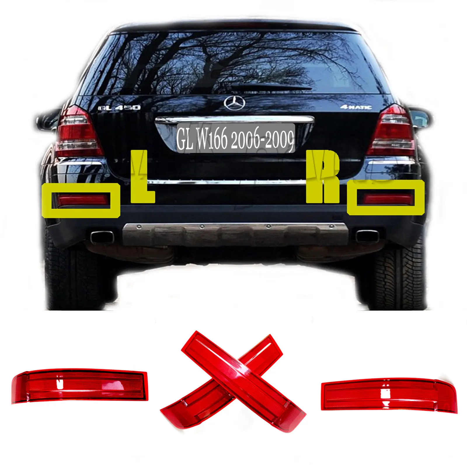 Rear-Reflector-Fit-06-09-Mercedes-Benz-GL-X164-320-350-420-450-500-550 ...