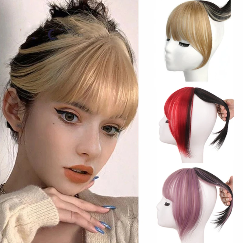 Fake-3D-Air-Bangs-Hair-Clip-In-Extension-Synthetic-Fake-Fringe-Natural ...