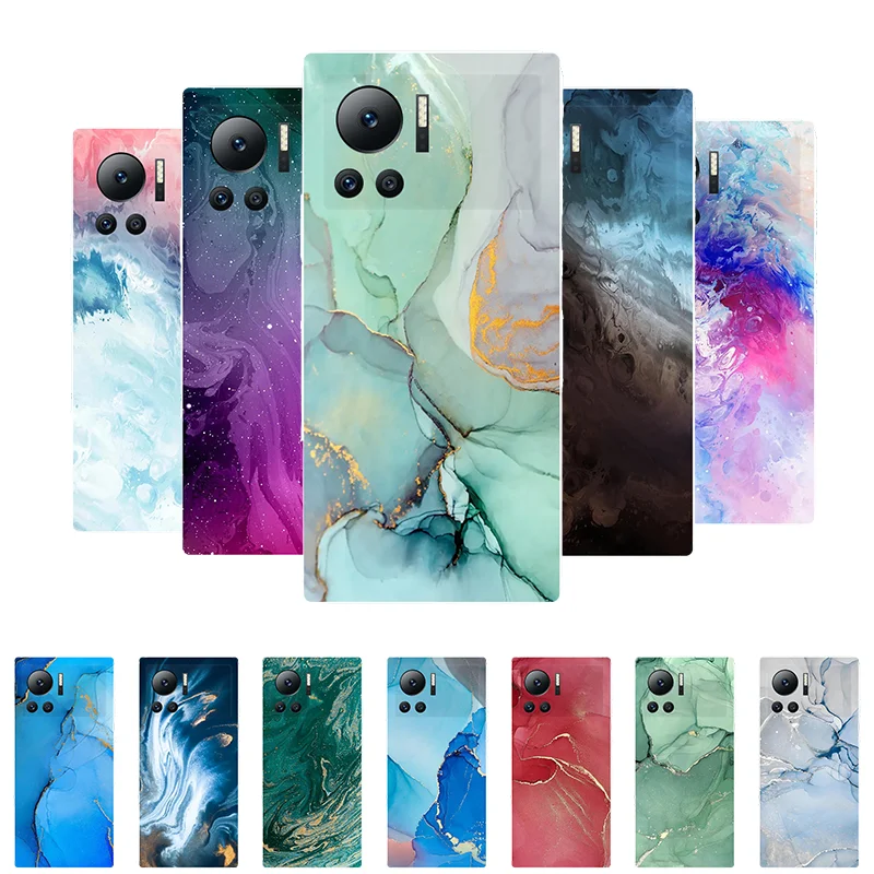 Para Fundas Infinix Note 12 VIP, funda trasera de mármol de silicona ...