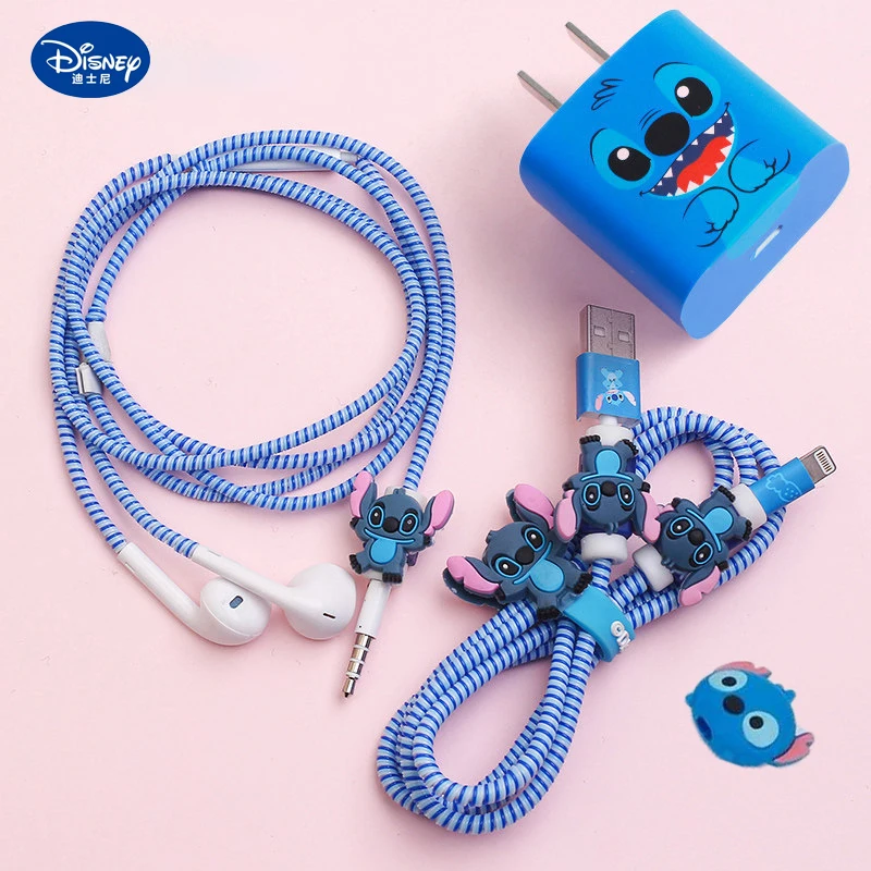 Disney-Stitch-Cable-Winder-Set-Mickey-Figure-Cartoon-Carregador-USB ...