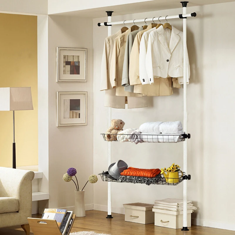 Coat Racks Clothes Hanger Clothing Shoe Floor Bedroom Garment Rack Rail ...