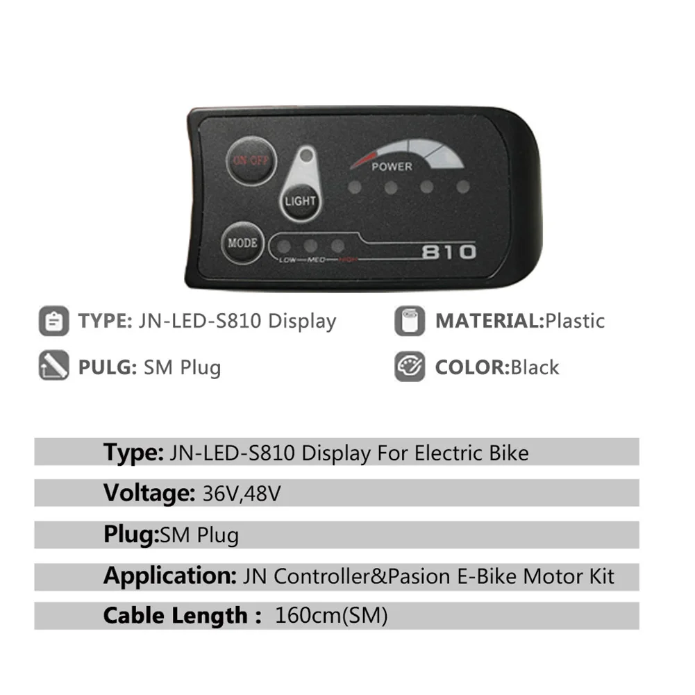 36V 48V S810 Elektrische Fiets Display Jn Controller Met Led Display ...