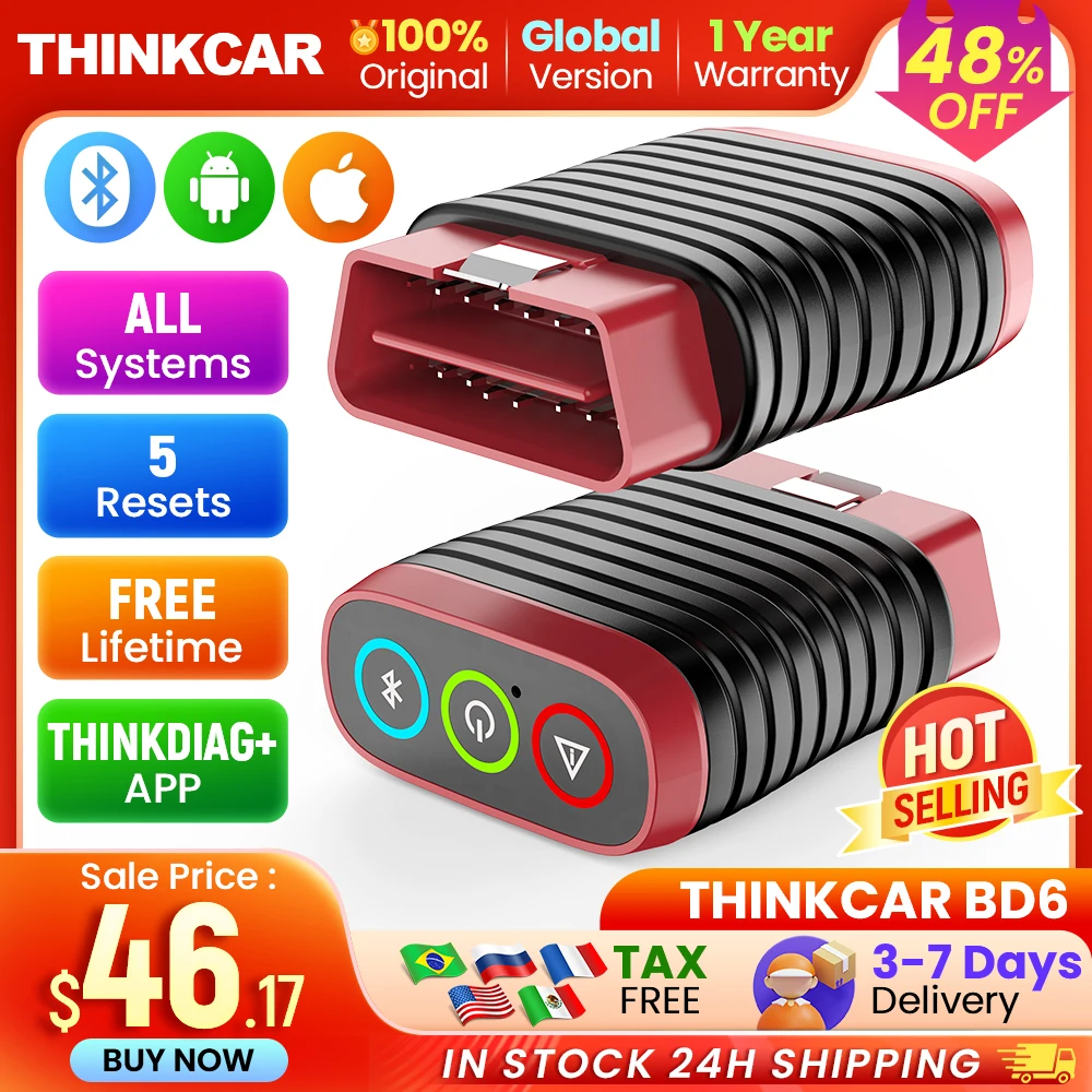 THINKCAR-BD6-Bluetooth-Scanner-Car-Diagnostic-Tool-OBD2-Scanner-Full ...
