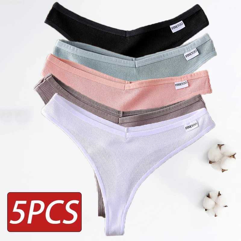 Sexy Seamless Underwear Women Panties G String - 5pcs/set Cotton Thongs ...