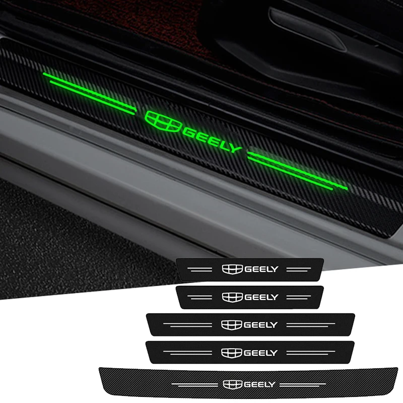 Carbon Fiber Car Door Sill Threshold Tape Decals Luminous Stickers For ...