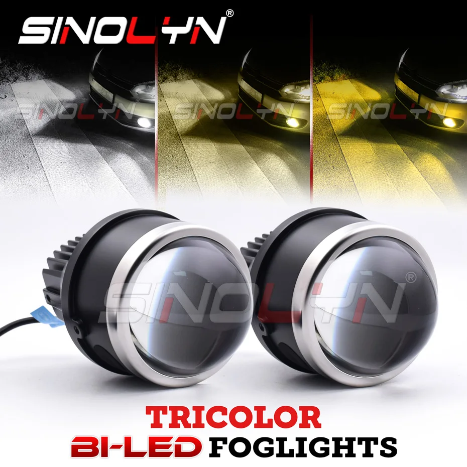 Sinolyn 3 Inch Led Fog Lights Bi Led Projector Lens Hd Glass Universal Fog Lenses Ptf 5500k ...
